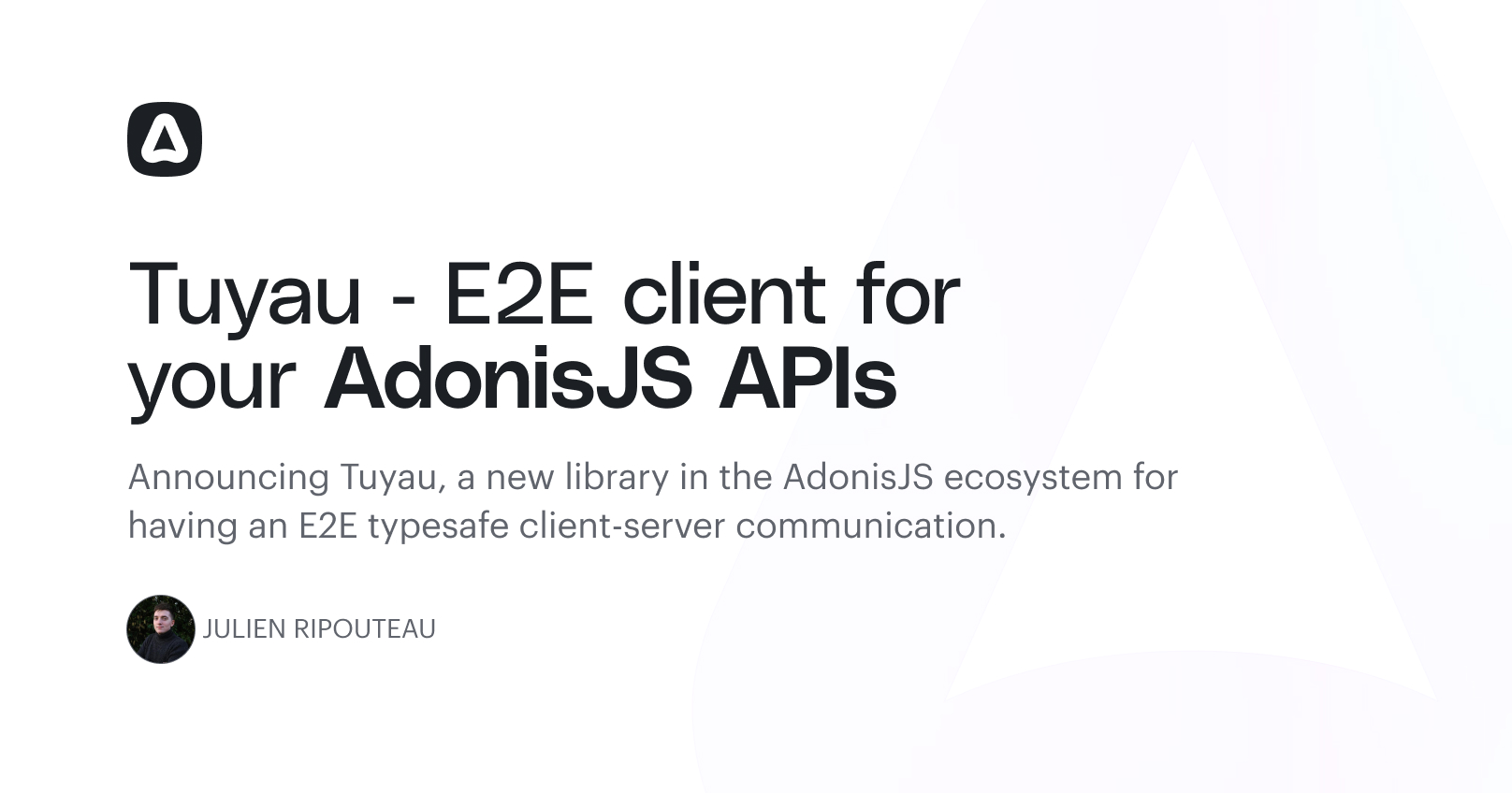 Tuyau - An E2E client for your AdonisJS APIs Tuyau - An E2E client for your AdonisJS APIs